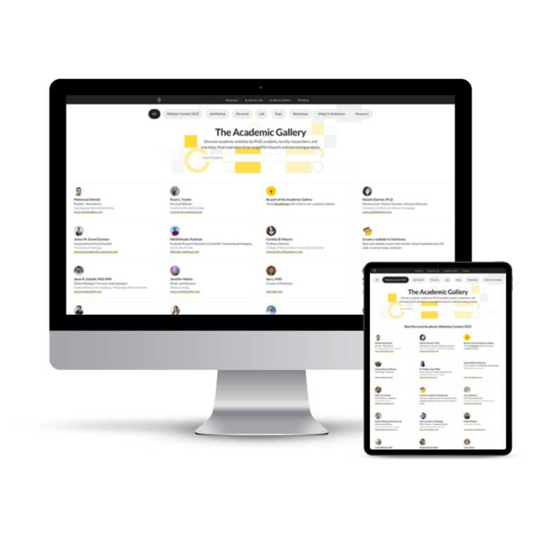 Winners of the 2022 Best Personal Academic Websites Contest